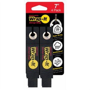Heavy-Duty Wrap-It Storage Straps 7" (4-Pack) - Black Polyprolylene ...