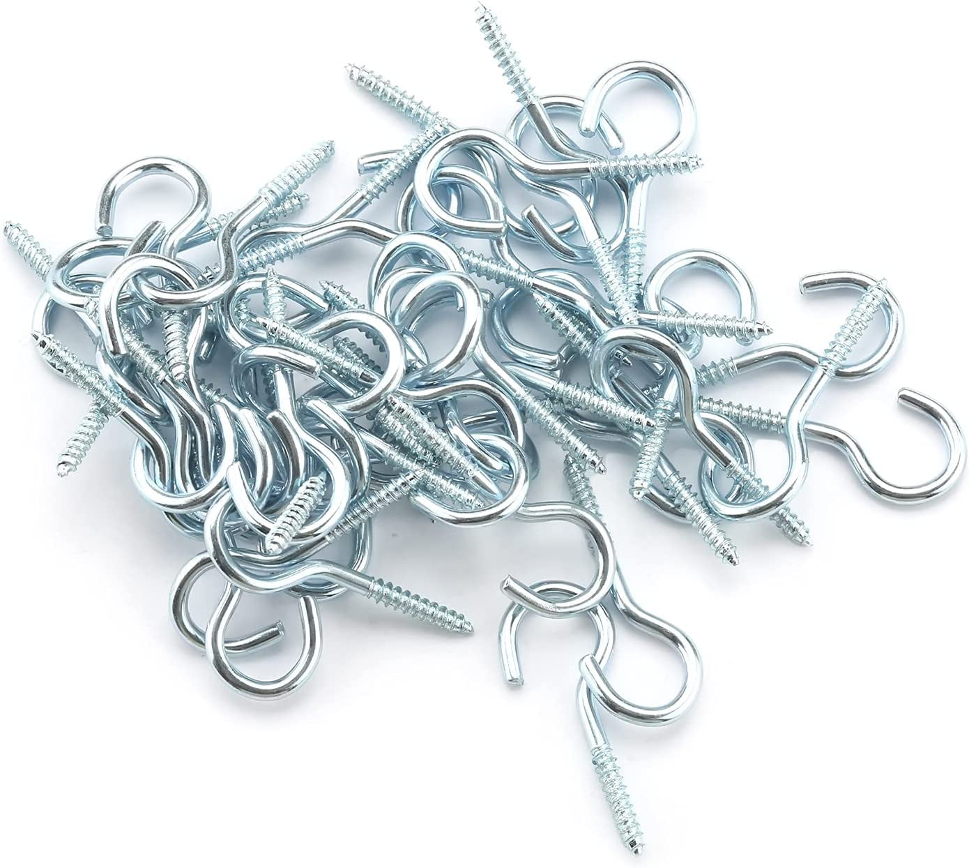 50Pcs Small Screw Eye Hooks 1.18" Length Galvanized Iron Screw-in ...