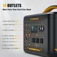 VTOMAN Jump 1500X 1500W Portable Power Station, 828Wh LiFePO4 Solar Generator for Camping, RV ...