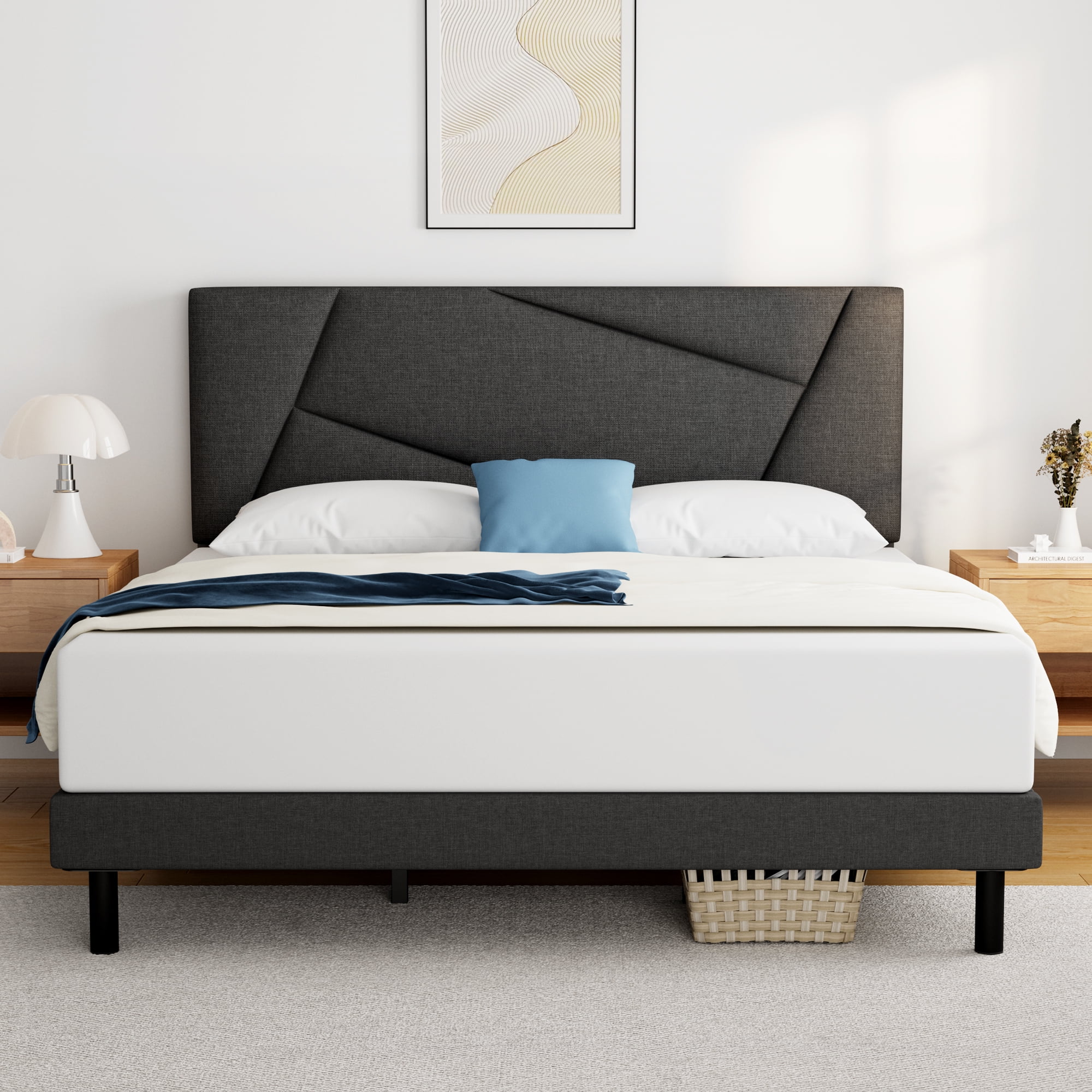 Click here for Queen Bed Frame telino Queen Size Platform Bed Wit... prices