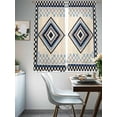 Blue Black Grey Sheer Curtains for Living Room Bedroom Boho ...