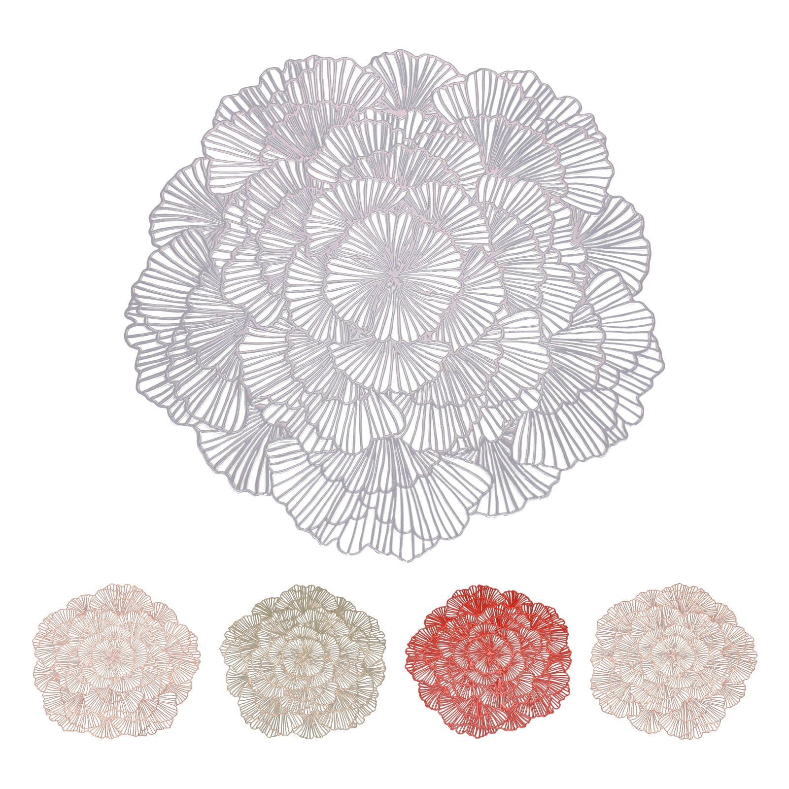 Flower Shape Placemats, Hollow Placemat Eco-friendly Wear Resistant PVC ...