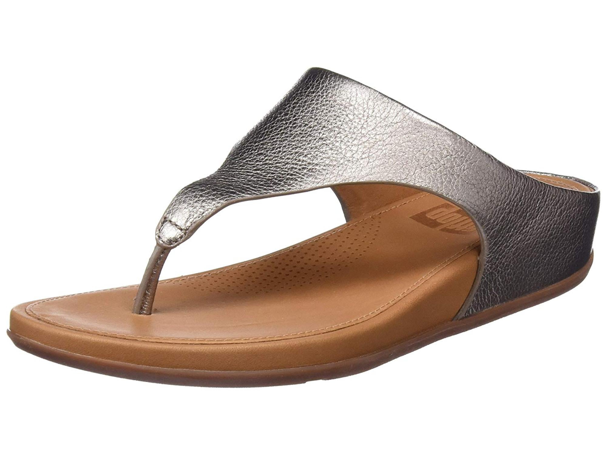 fitflop trade; womens banda leather toe-thong sandals pale gold size 8 ...