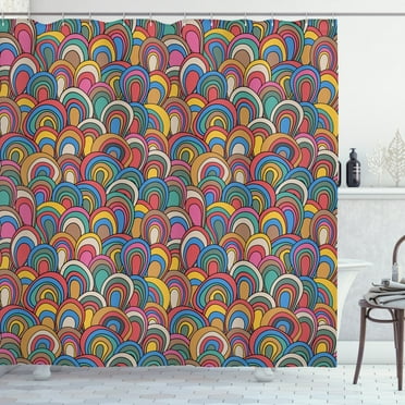 Abstract Shower Curtain, Multicolored Expressionist Work of Art Vibrant ...