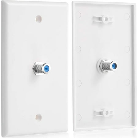 8 Pieces 1-Port TV Cable Wall Plate F Connector Wall Plate Coax Wall ...