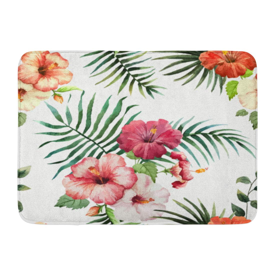 GODPOK Floral Blue Flower Hibiscus Watercolor Hawaiian Vintage Rug ...