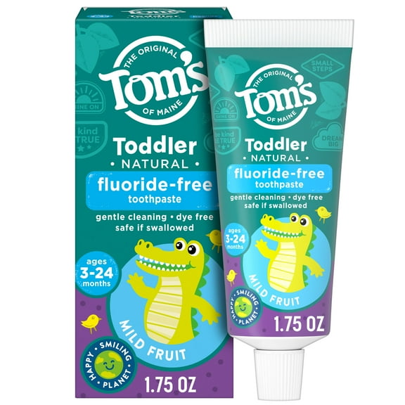 Tom's of Maine Kids Natural Toothpaste, Silly Strawberry, Fluoride-Free ...