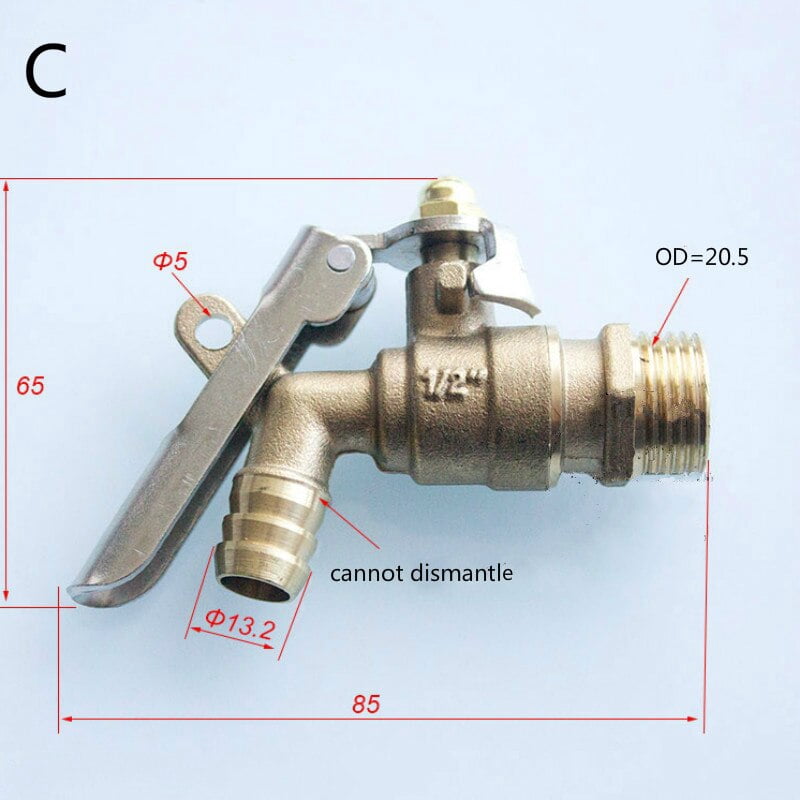 DN15 1/2" Brass Faucet Water Tap For Car Washer Mop Pool Garden Quick ...