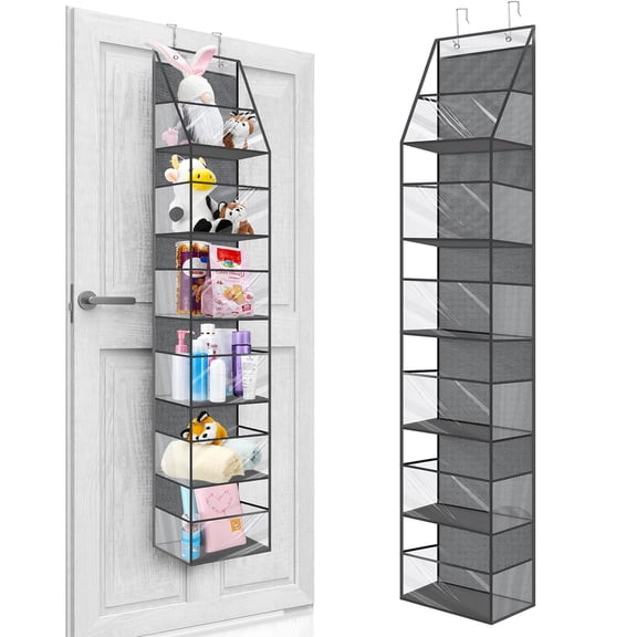 Over the Door Organizer, 5-Tier Extra Large Hanging Storage with 10 ...