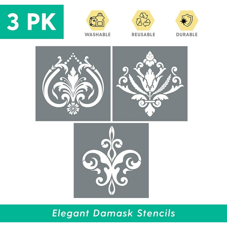 Simple Damask Pattern Stencil