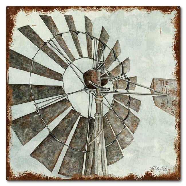 17 x 17 in. Custom Shape - Windmill Metal Sign - Walmart.com