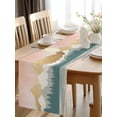 Burlap Table Runner 120 Inches Long, Watercolor Mountain Lake Non-Slip ...