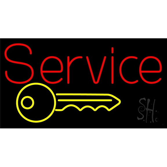 Radio Service LED Neon Sign 13 x 32 - inches, Clear Edge Cut Acrylic ...