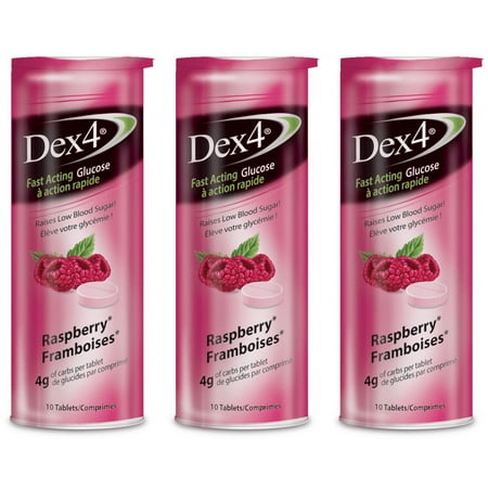 Dex4 Glucose Tablets, 3 Tube pack (Raspberry) - Walmart.ca