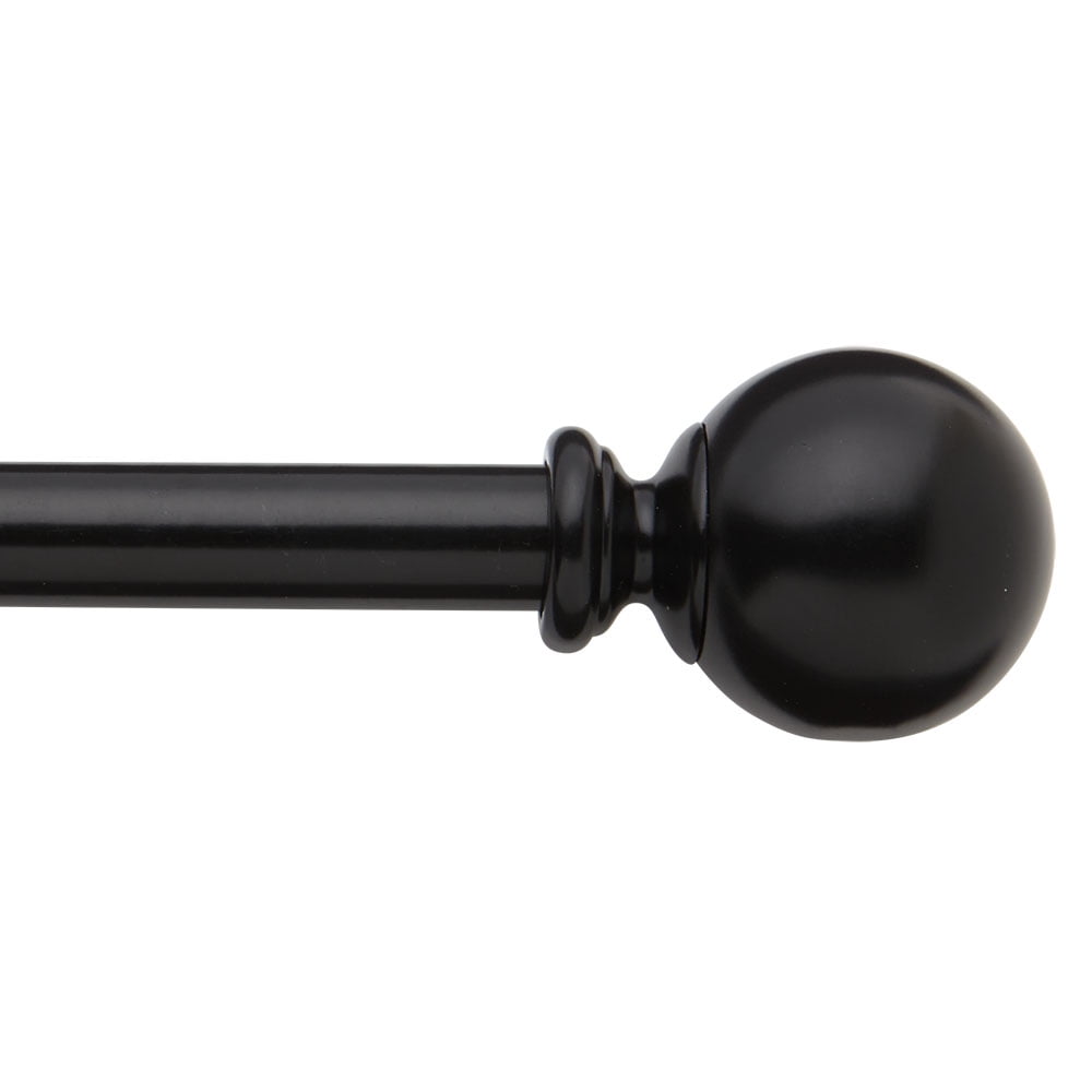Better Homes & Gardens 0.62" Black Knob Cafe Curtain Rod Set - Walmart.com