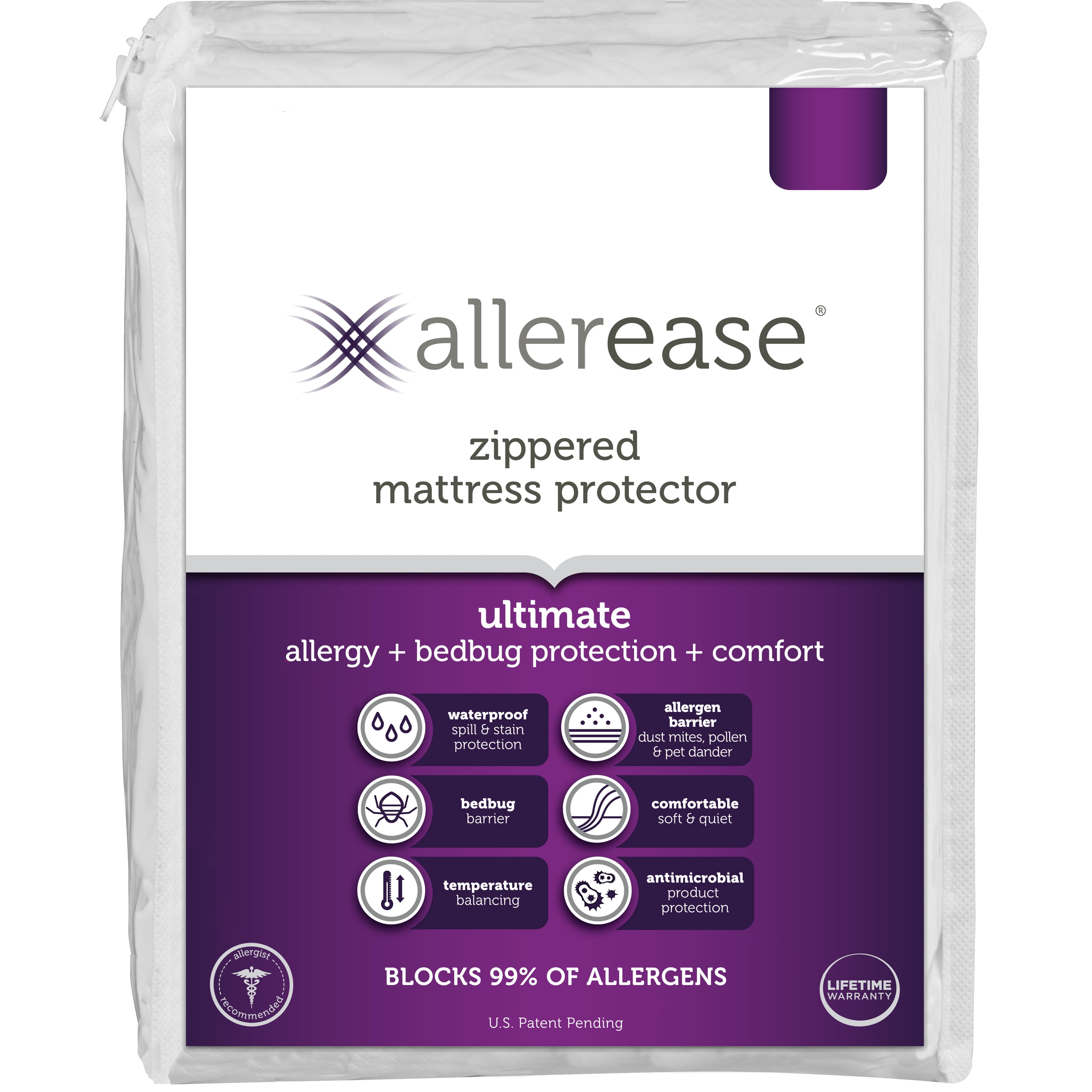 Allerease Ultimate Comfort Allergy And Bedbug Protection Zippered