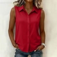 Ashirexll Summer Tops for Women Casual Sleeveless Shirt Collar Style ...