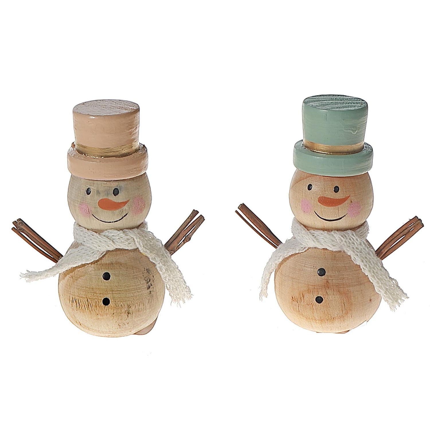Click here for Ih Casadécor Wooden Snowman With Hat Decor - Set O... prices