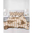 Africa Leopard Animal Quilts Bedding Set California King Brown White ...
