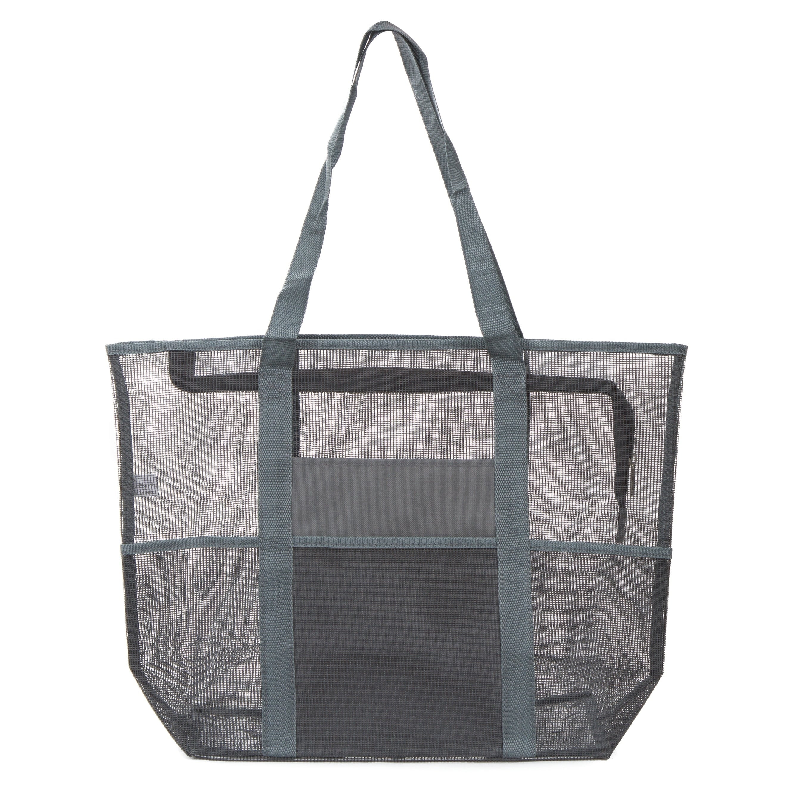 Large Mesh Beach Bag Tote with Top Zipper, Shopping Bag Picnic Tote ...