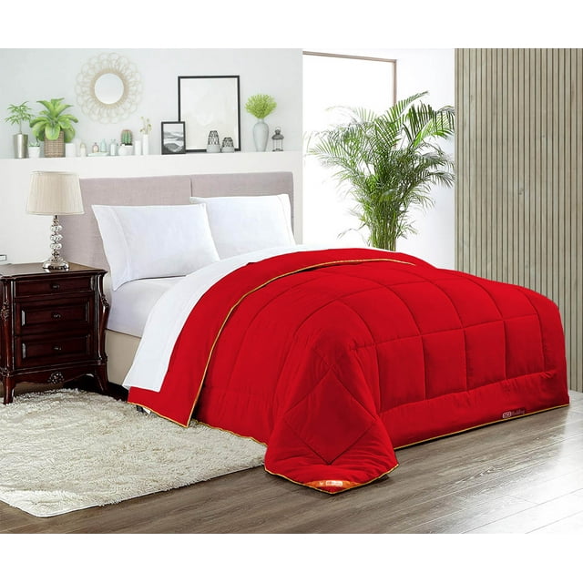 Dee's Collection Solid Blood Red Oversized Queen Comforter Set ...
