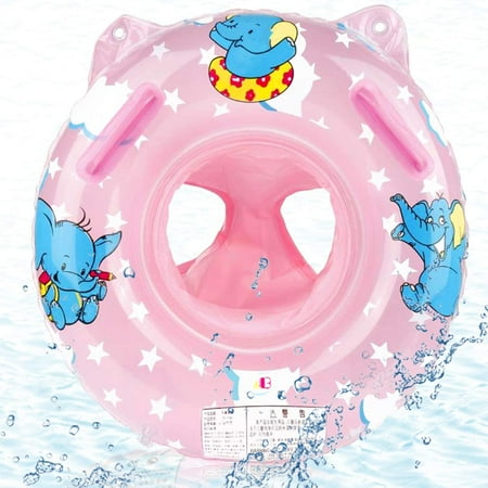 Baby Pool Seat Bouee, Pink Cartoon Elephants Swimming Rings Inflatable ...