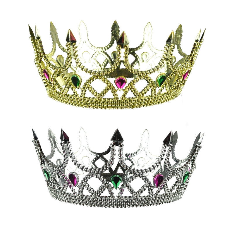 4 piezas Royal King plástico corona reina plástico corona cumpleaños ...