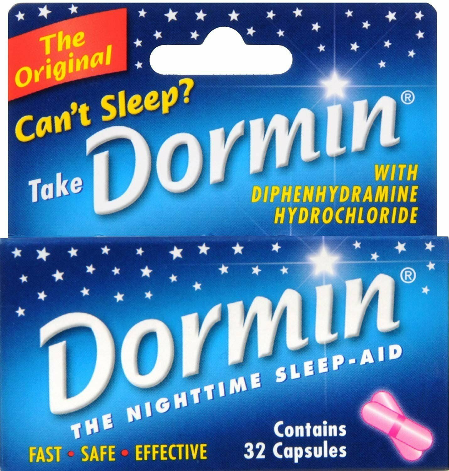 Dormin Nighttime Sleep Aid with Diphenhydramine Hydrochloride, 32ct, 10 ...