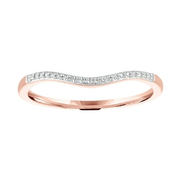 14kt Rose Gold Plated Genuine Diamond Accent Stackable Ring - Walmart.com