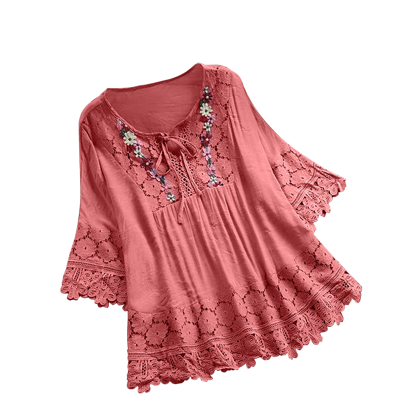 Click here for Blvb Womens Summer Fall Boho Embroidery Linen Tops... prices