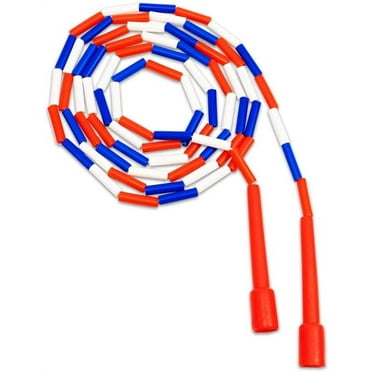 K-Roo Sports 7-foot Jump Rope with Plastic Beaded Segmentation, Red ...
