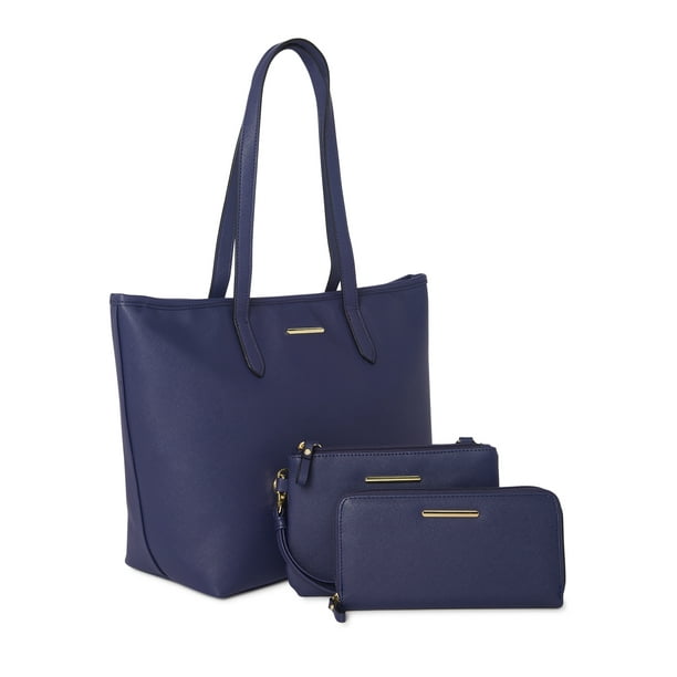 Time and Tru Women's 3-Piece Handbag Set Dark Iris - Walmart.com