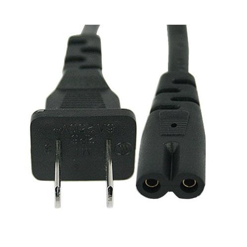 Two Prong Universal AC Power Cable for Xbox, PlayStation, Laptops, and ...
