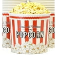 Extra Large Disposable Popcorn Buckets- Vintage Red and White (130 Oz ...
