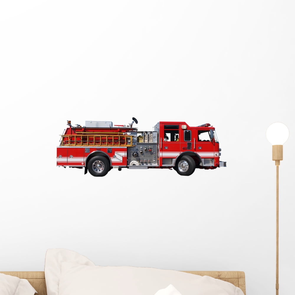 Ladder Fire Truck Wall Decal by Wallmonkeys Peel and Stick Graphic (18 ...