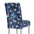 HELLHERO Stretch Polyester Fabric Dining Chair Covers, Blue Butterfly ...