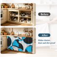 Blue Black Cabinet Curtains for Kitchen 10"W x 11"L, Abstract Grey ...