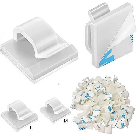 100 Pieces Self-adhesive Cable Clips Light Clips Wire Clips Cable ...