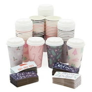 Hakoware Disposable 12 oz White Snowflake Embossed Paper Coffee Cups ...