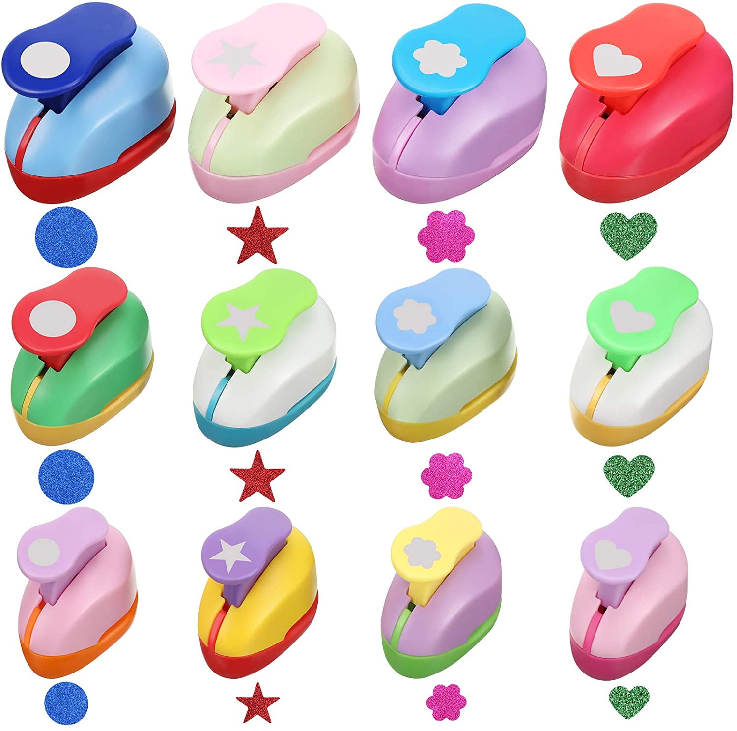 12 Pieces Craft Hole Punch Heart Shape Paper Puncher 3 Sizes Round 12-pieces-craft-hole-punch-heart-shape-paper-puncher-3-sizes-round