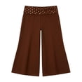 REDARER Womens Fold Over Polka Dot Waistband Cropped Flare Pants Soft ...