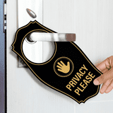 Signs ByLITA Privacy Please Door Hanger - Black Gold, 4" x 8" - Walmart.com