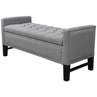Cortesi Home Caroline Tufted Velvet Ottoman, Emerald Green - Walmart.com