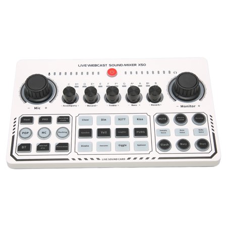 Podcast Mixer Sound Card, USB Live Sound Card Voice Change Dual Channel ...