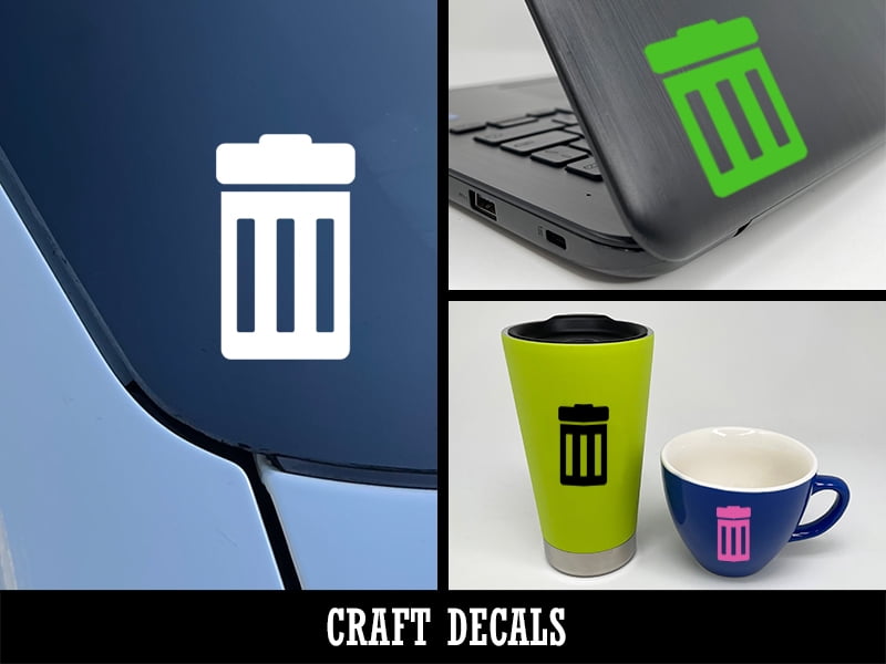 Garbage Trash Can Craft Vinyl Indoor Outdoor Decal Sticker - Turquoise ...