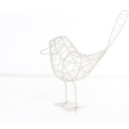 Metal Bird Figurine Table Decor Wire Mesh Bird Statue Songbird ...