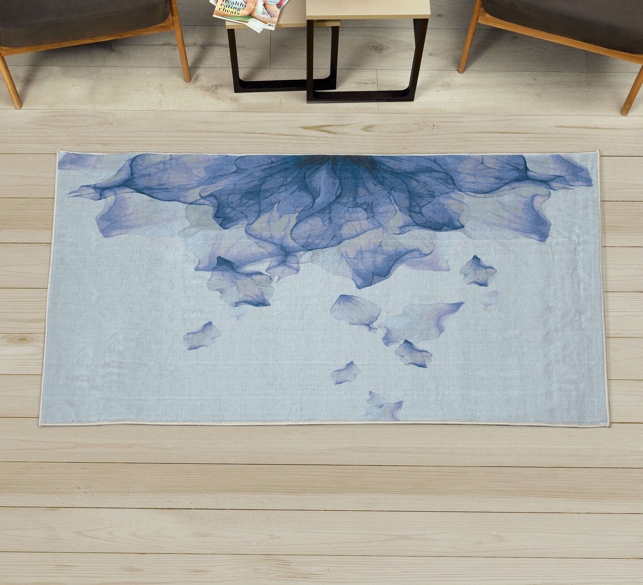 Flower Decorative Rug, Abstract Themed Modern Futuristic Image with ...
