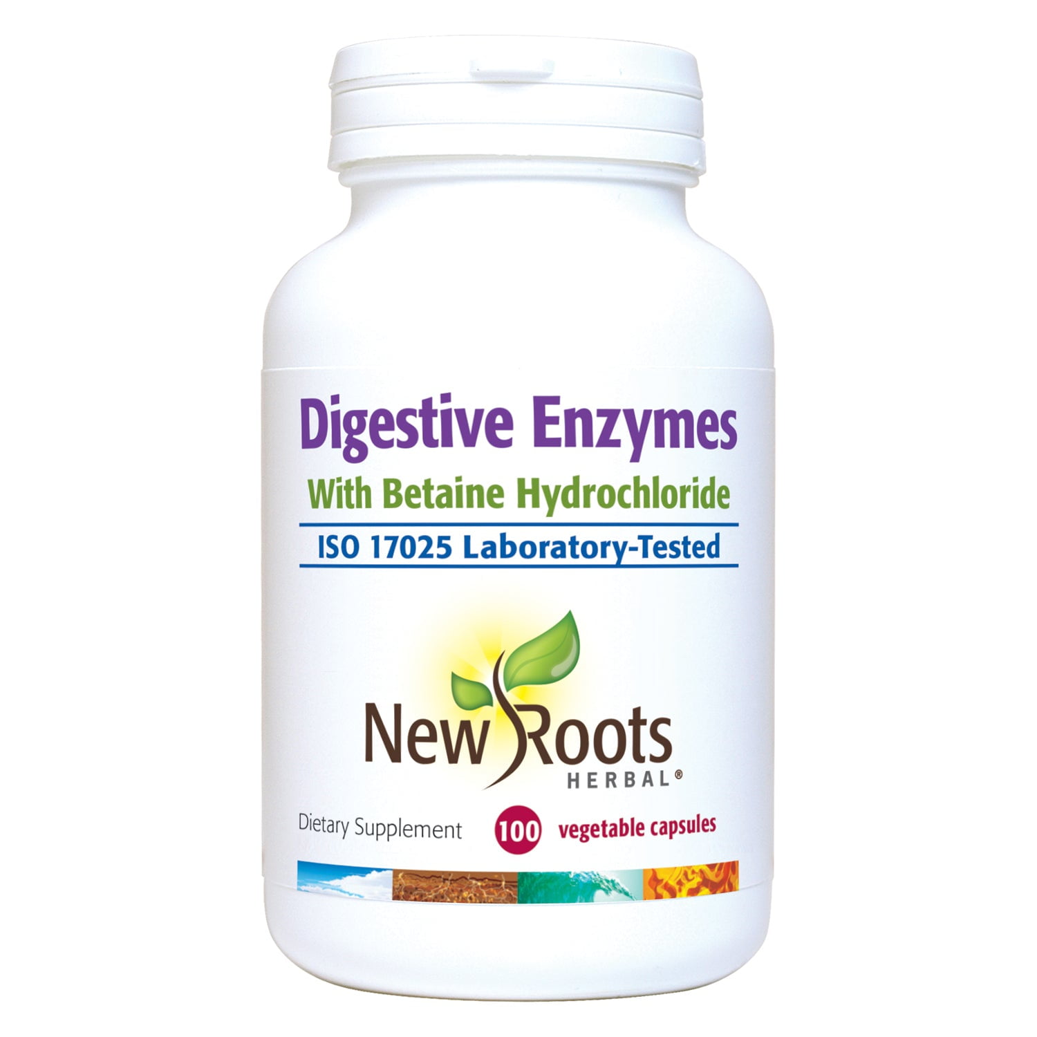 New Roots Herbal Digestive Enzymes with Betaine Hydrochloride (100 caps ...