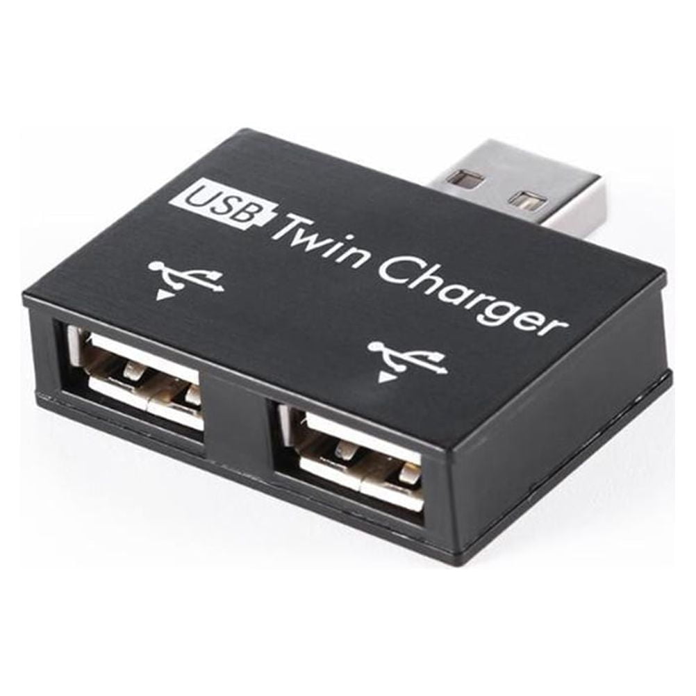 Mini USB Hub 2 puertos USB doble cargador divisor adaptador convertidor para PC unidades flash ...
