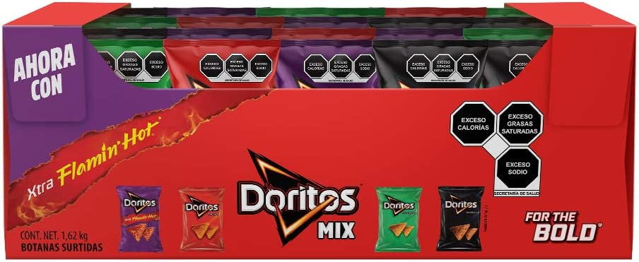 Doritos Pack x 30 piezas Totopos de Maíz Variedad de Sabores Nacho ...